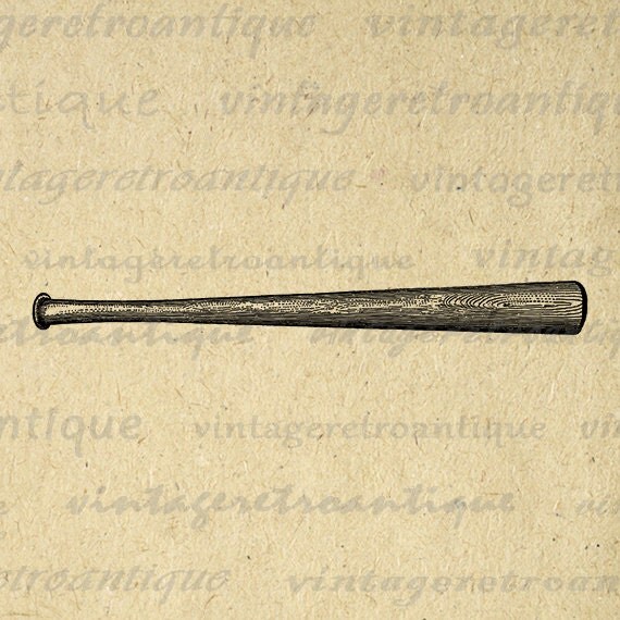 Printable Digital Baseball Bat Image by VintageRetroAntique