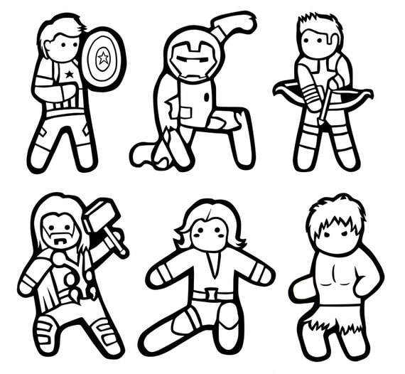 Avengers Outline Decal Set by EmilysTimelyRealm on Etsy