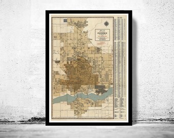 Old Map of Marrakesh Morocco Marrakech 1924 by OldCityPrints