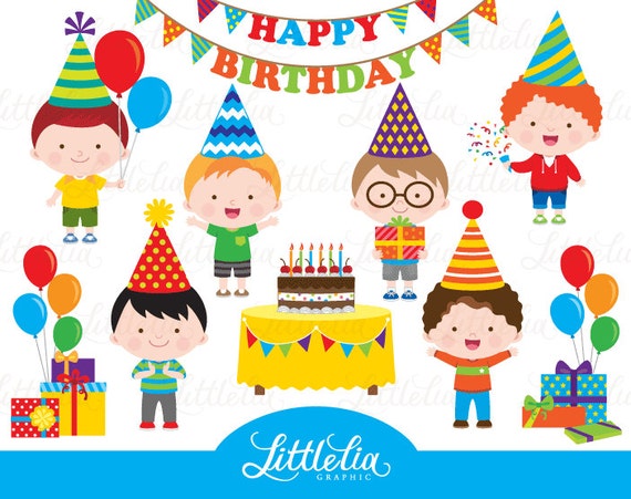 Birthday boy clipart Birthday clipart celebration clipart