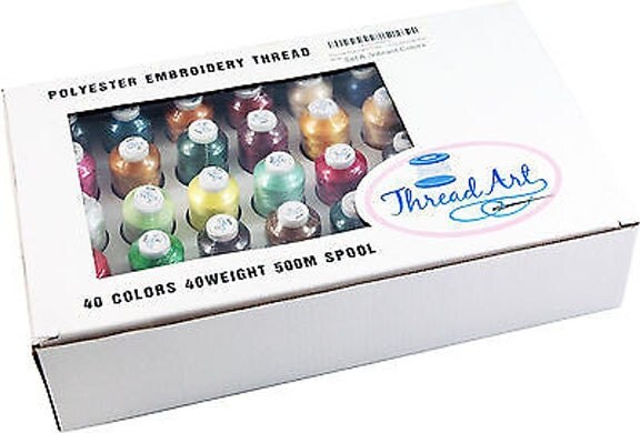 Machine Embroidery Thread 500M Set 40 Vibrant Colors Fits