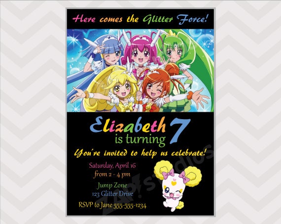 Glitter Force Birthday Invitation Glitter Force Party