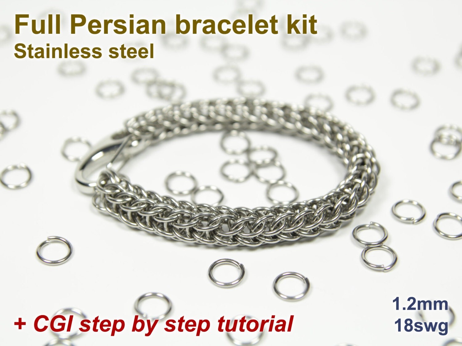 Full Persian Bracelet Kit Chainmaille Kit Stainless Steel