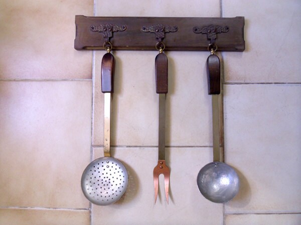 Copper kitchen utensil set Vintage French serving cooking utensils with ...
