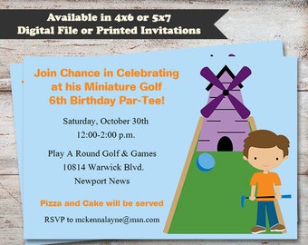 Mini golf invitation | Etsy