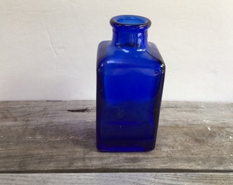 Cobalt blue bottle | Etsy