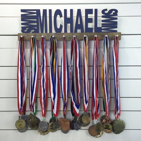 Personalized Swimming Medal Display 12 or 20 inch