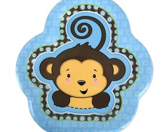 Baby Boy Monkey Clip Art Set