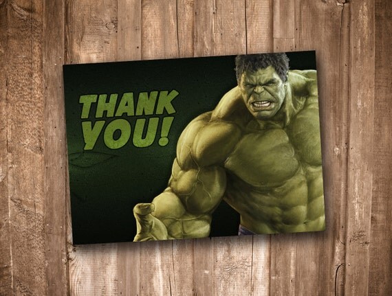 Items similar to Hulk Thank You Card *Instant Digital Download* on Etsy