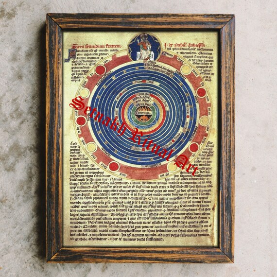 Medieval Universe print alchemy art cosmos poster home