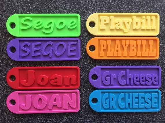 Personalized 3D Printed keychains luggage tags by MakeIt3D on Etsy