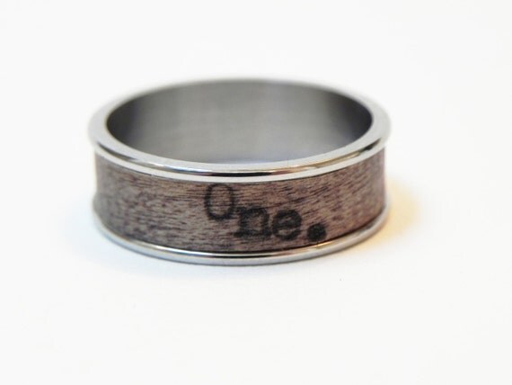 Typewriter Ring One : Real Wood promise ring by ResoluteStar
