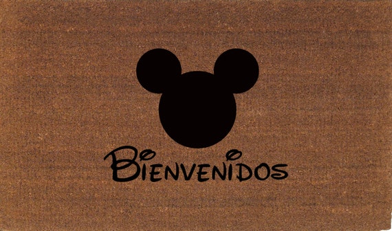 Bienvenidos Spanish Mickey Mouse Door Mat Disney Coir