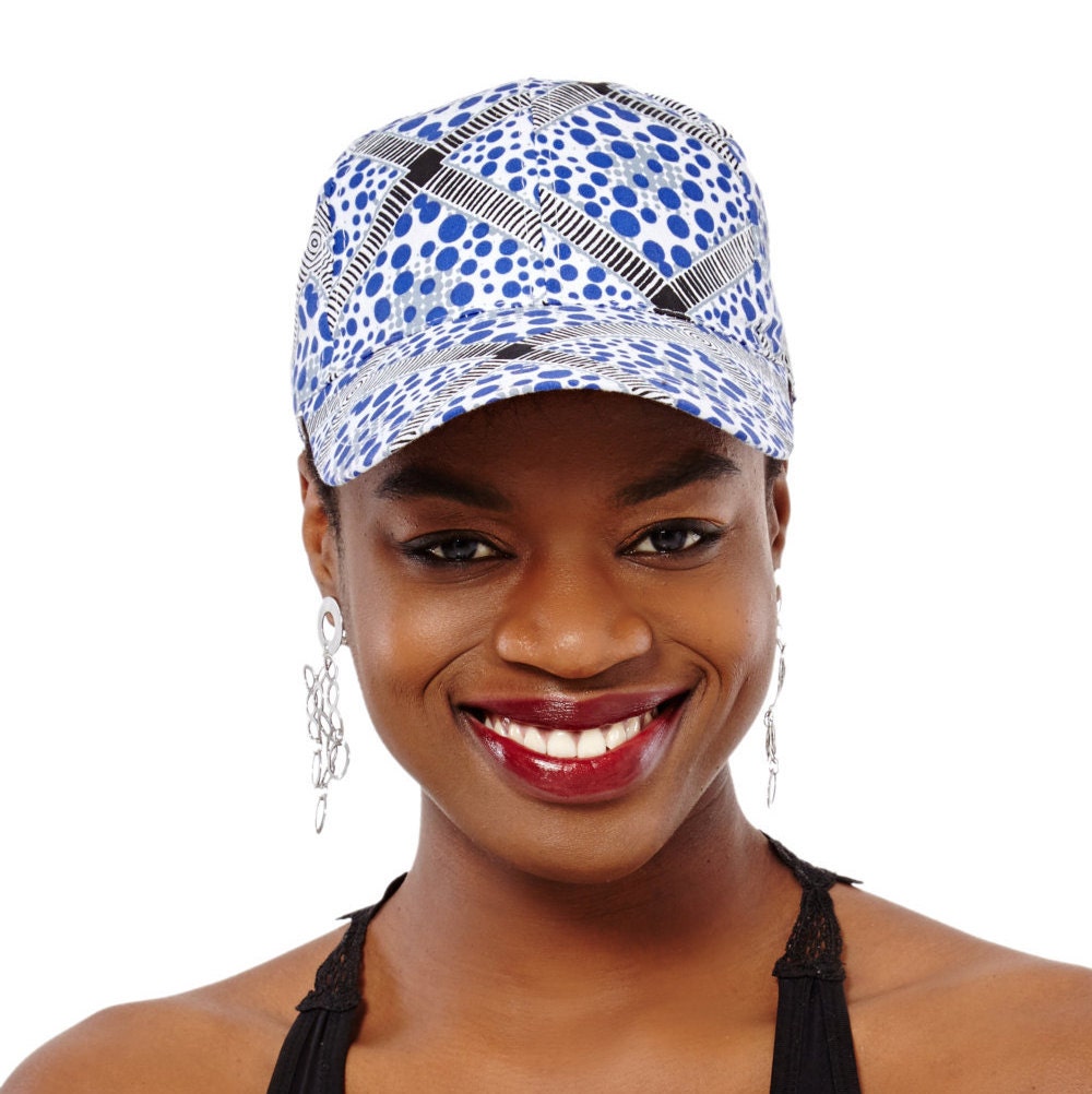 Ankara Cap African Print Cap Blue cap Unisex Cap Snap