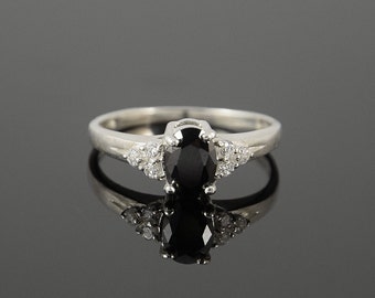 Black stone ring | Etsy