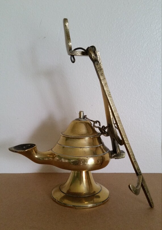 Vintage Small Brass Hanging Oil Lampprayer Lamp Vintage