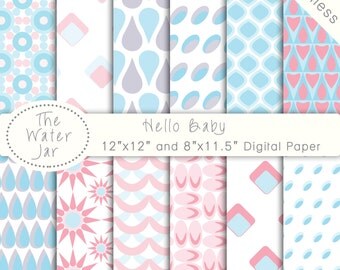 Mint Blue Birds Instant Download Seamless Patterns Baby Beach