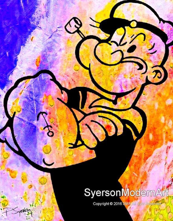 Popeye Pop Art Portrait Modern Contemporary by SyersonModernArt