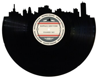 Detroit Skyline Records Redone Label Vinyl Record Art Unique