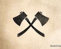 Unique crossed axes related items | Etsy