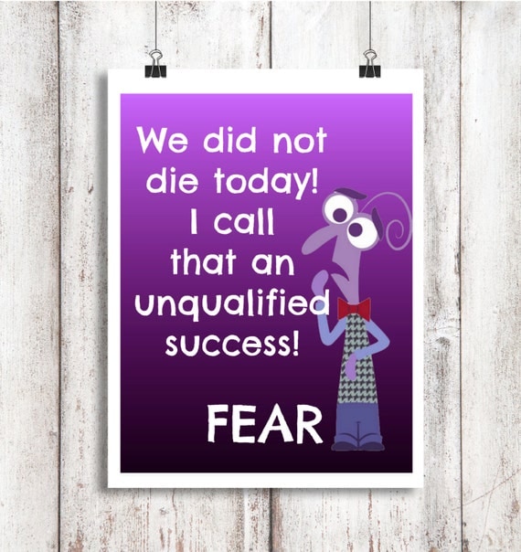 Fear Quote Print Disney Inside Out Character Quote Digital