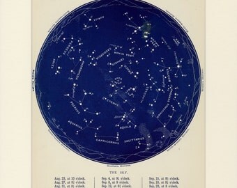 Antique star chart | Etsy