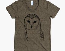 Unique owl tshirt related items | Etsy