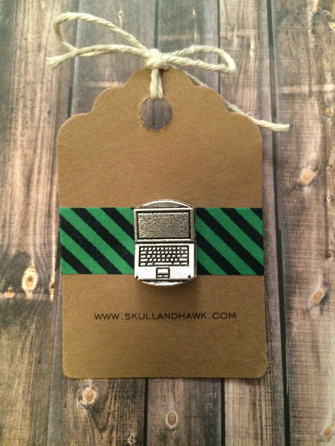 Laptop Computer Lapel Pin / Tie Tack Antique by SkullAndHawk