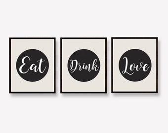 Eat drink love art | Etsy