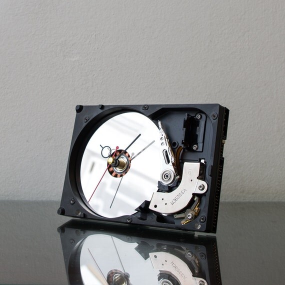 Hard Drive Clock Unique Desk Clock Industrial by ClockLight