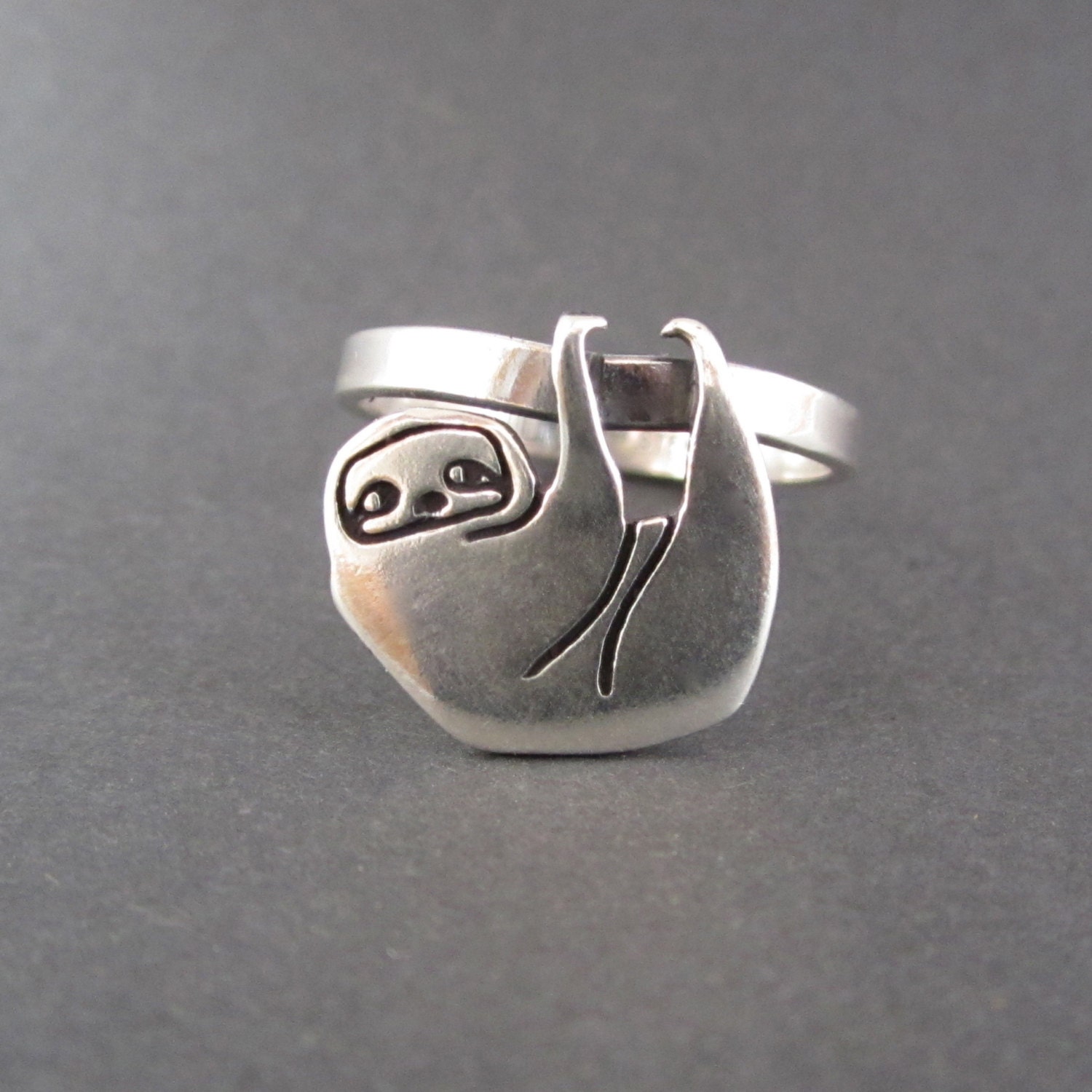 Sterling Silver Sloth Ring Silver Sloth Ring Sloth jewelry