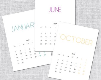 Typography calendar | Etsy