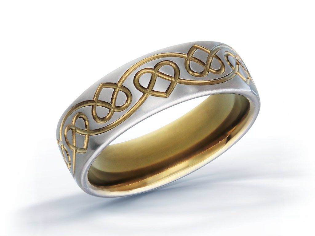 Celtic Heart Ring Celtic Titanium Ring Irish Ring
