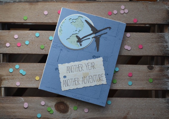 Happy Birthday Card Travel Birthday Card Handmade by MagicAndGrace
