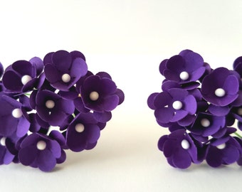 Items similar to Handmade Violet Paper Flowers - Set of 6 on Etsy