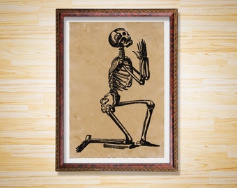 Praying skeleton | Etsy