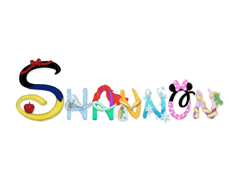 Custom Disney Themed Digital Name Art Letters price per