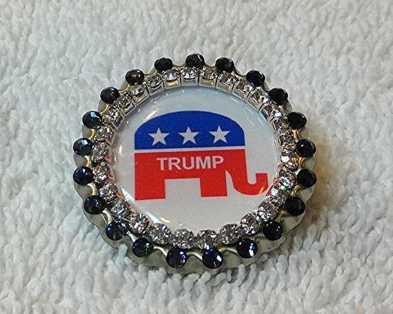 SALEDonald Trump Republican Pin Swarovski Rhinestone