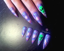 Unique alien nails related items | Etsy