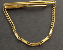 Unique tie bar with chain related items | Etsy