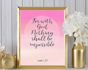 Luke 1 37 | Etsy