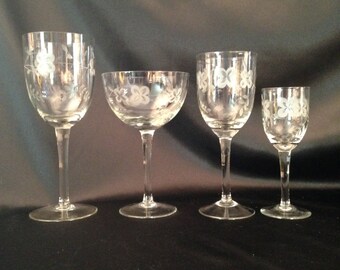 Floral glassware | Etsy