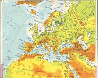 1950s europe map | Etsy