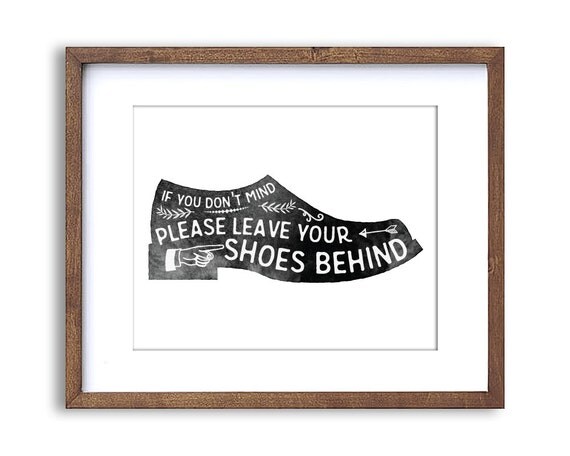 Shoes off sign remove your shoes PRINTABLE art by TheCrownPrints