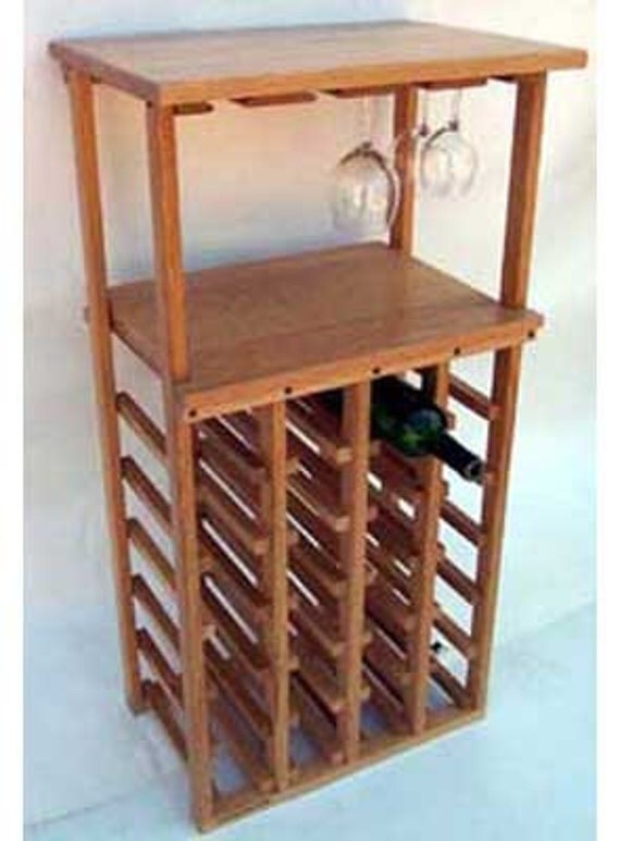 24 Bottle Wine Rack with Stemware Rack and by TheWineRackCompany