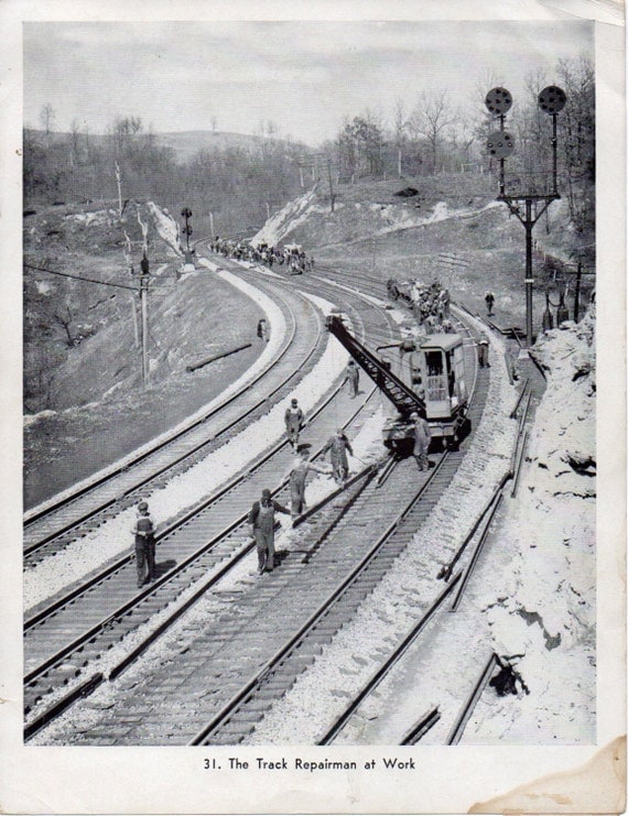 1930s Railroad Picture Original The Track by GoodRiverVintage