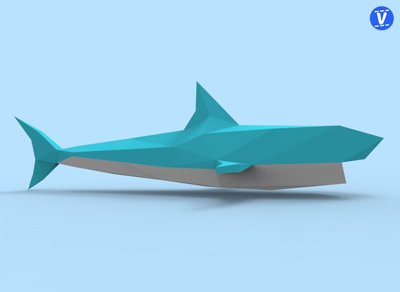 Shark 2 Papercraft PDF Pack 3D Paper Sculpture Template with