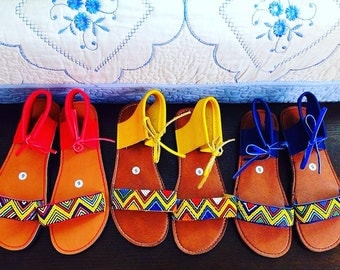 Unique african sandals related items | Etsy