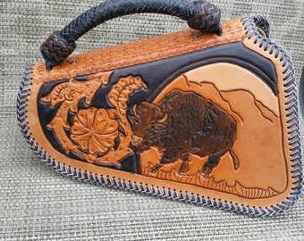 Buffalo leather bag | Etsy
