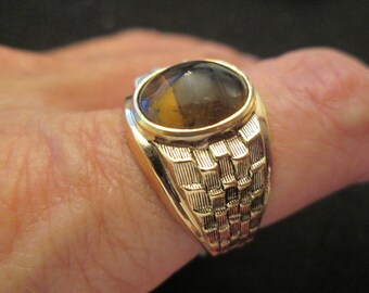 Tiger eye ring | Etsy